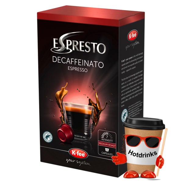 K-Fee Pods - Espresto Decaffeinated Coffee - 16 Pods or 6 boxes of 16 ...