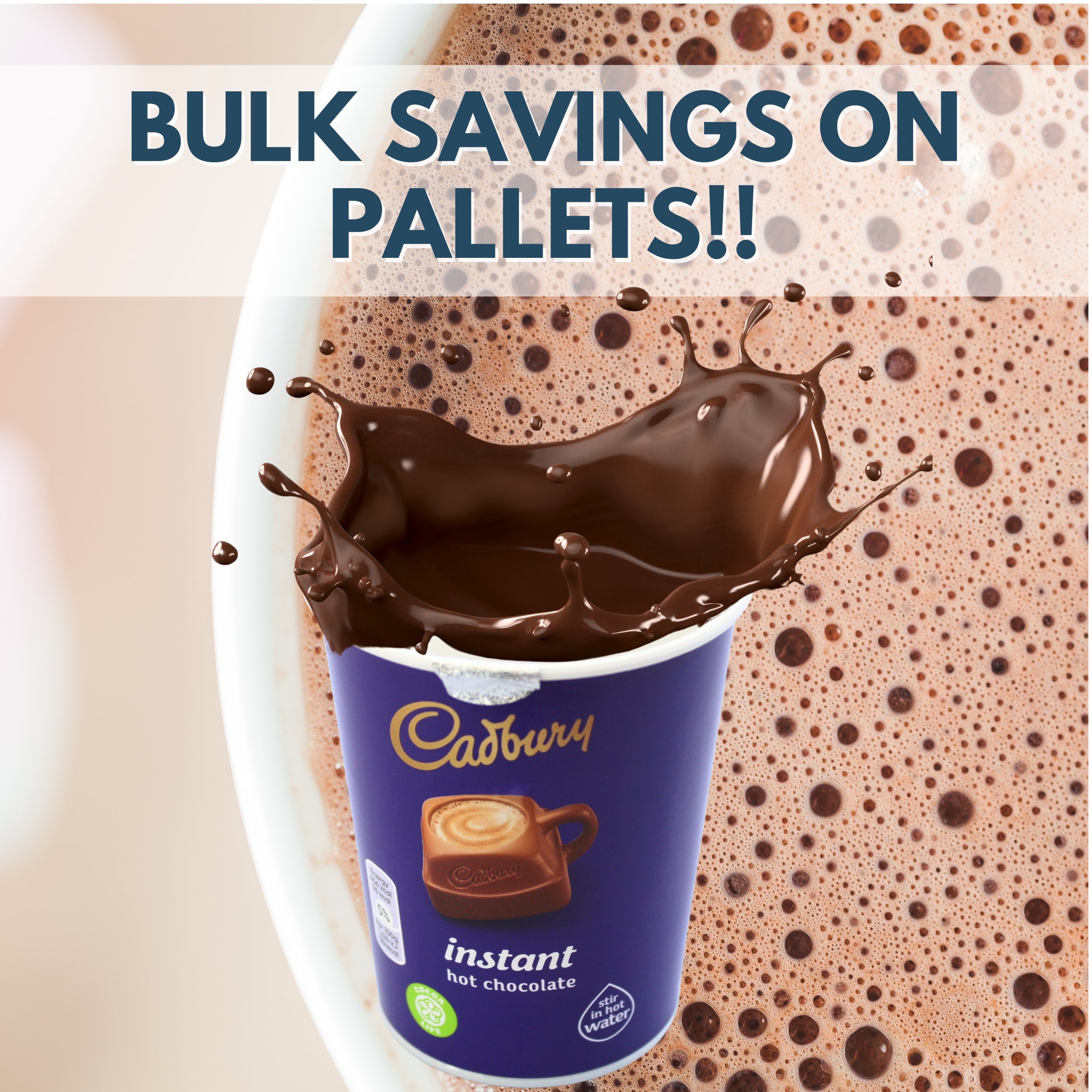 2Go Cadbury Hot Chocolate Pallet or Half Pallets – Hotdrinks Ltd